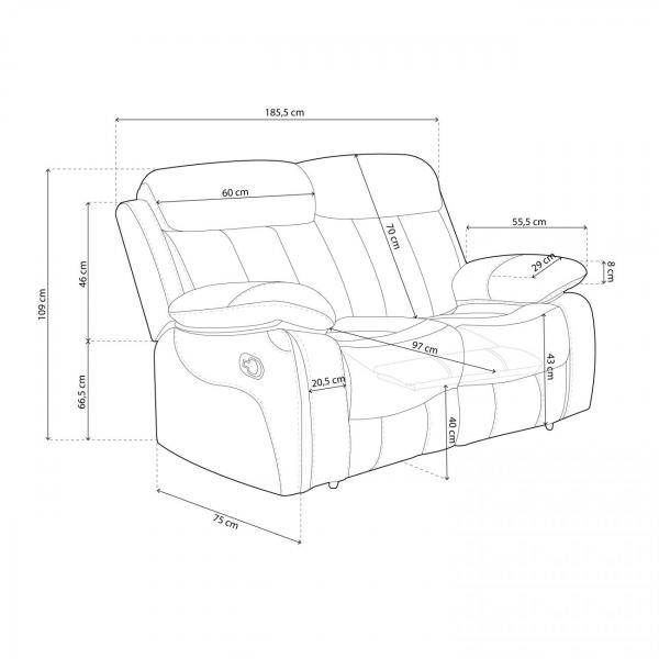 Comprar Sofá 2 plazas relax con reposapiés y respaldos reclinables – Madrid, Beige con entrega ...