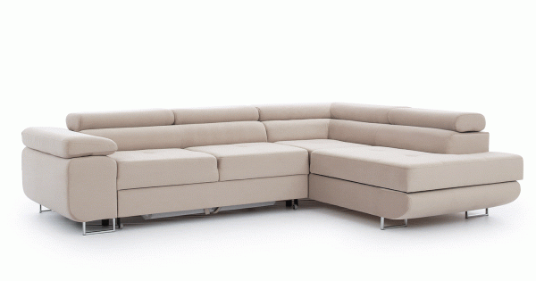 Comprar Sofá cama rinconera con arcón piel sintética gris/polipiel - Anton, 272x203 con entrega ...